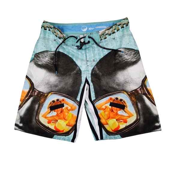 Shortomatic | Swim | Shortomatic Board Shorts Mens 34 Teal Graphic ...